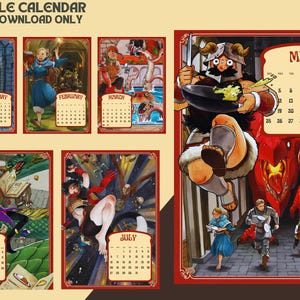Anime Calendar 2025 Delicious in Dungeon Inspired Digital,printable PDF ...
