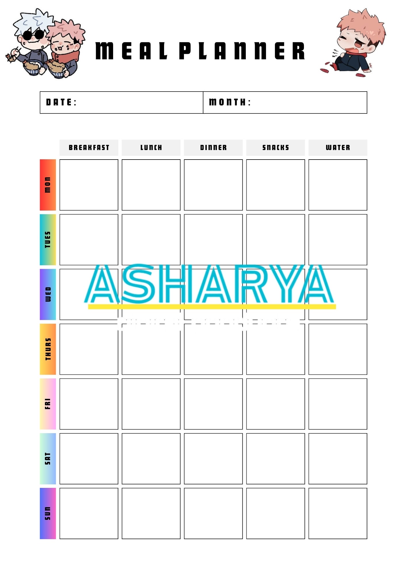 2024 Journal Planner Jujutsu Kaisen Chibi Inspired - Etsy