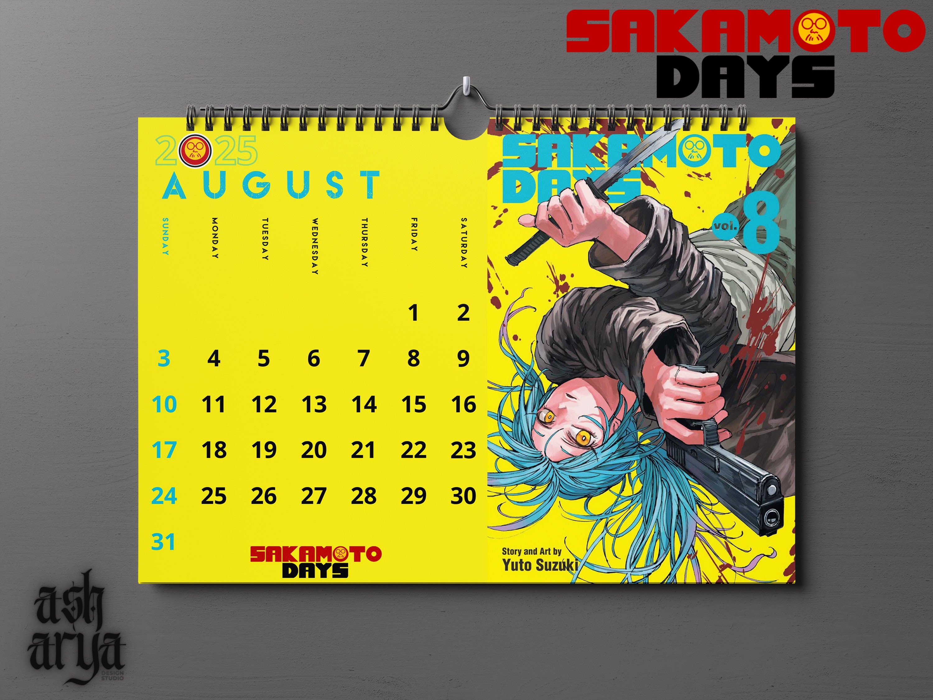 Anime Calendar 2025 SAKAMOTO DAYS Inspired Editable/printable (digital ...