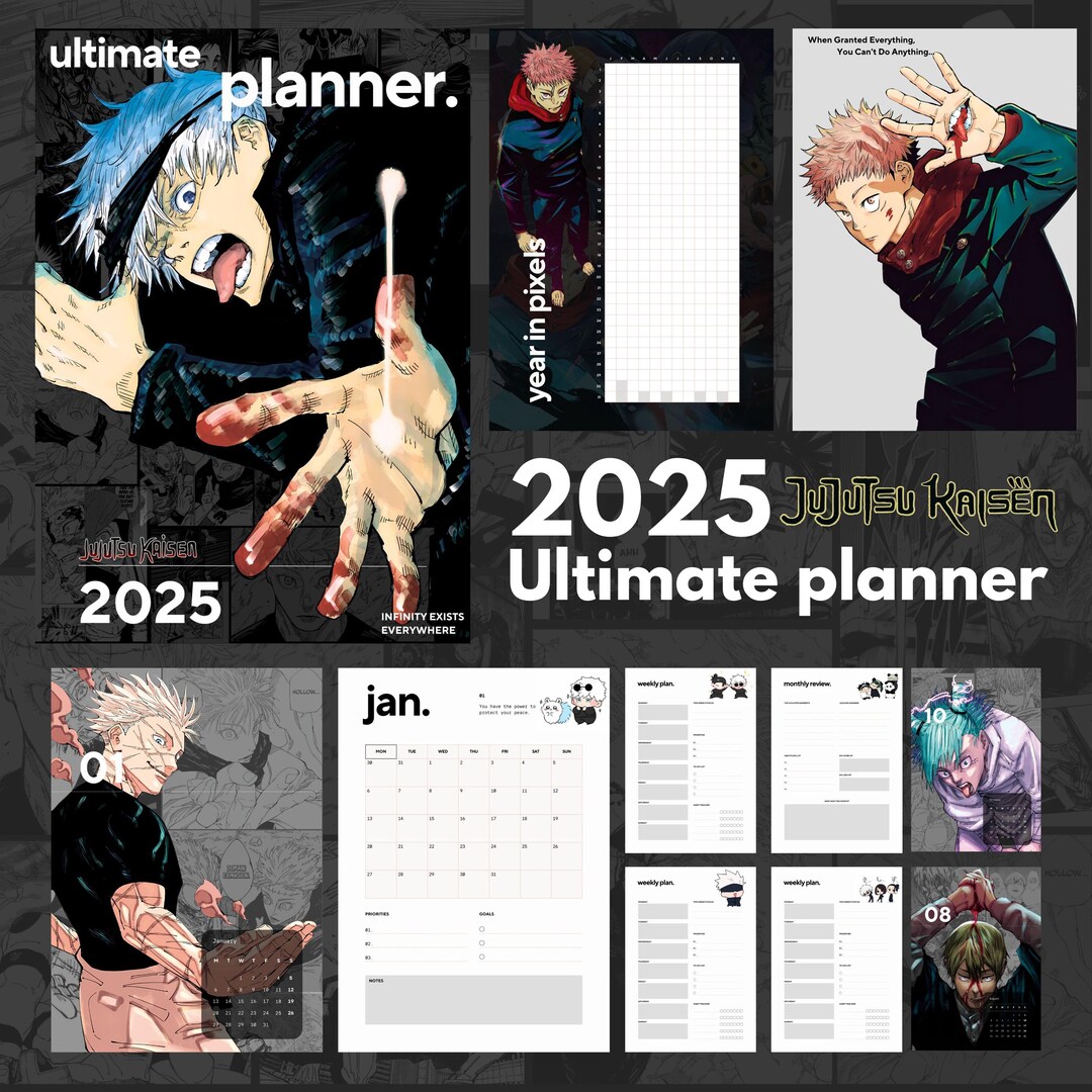 2025 Planner Jujutsu Kaisen Exclusive Editable Template and PDF File ...