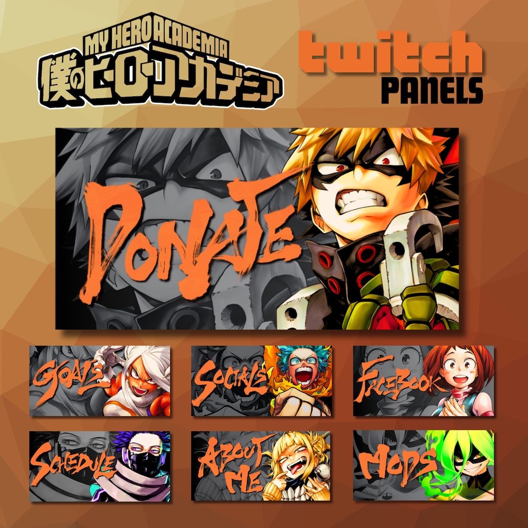 Twitch Panels Anime Inspired My Hero Academia 2 Version Designs 60 ...