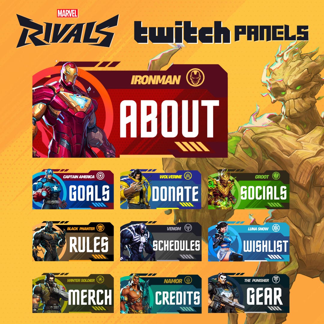 Twitch Panels 35 Marvel Rivals Theme - Etsy