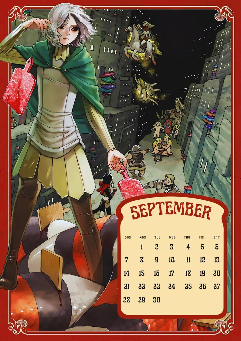 Anime Calendar 2025 Delicious in Dungeon Inspired Digital,printable PDF ...