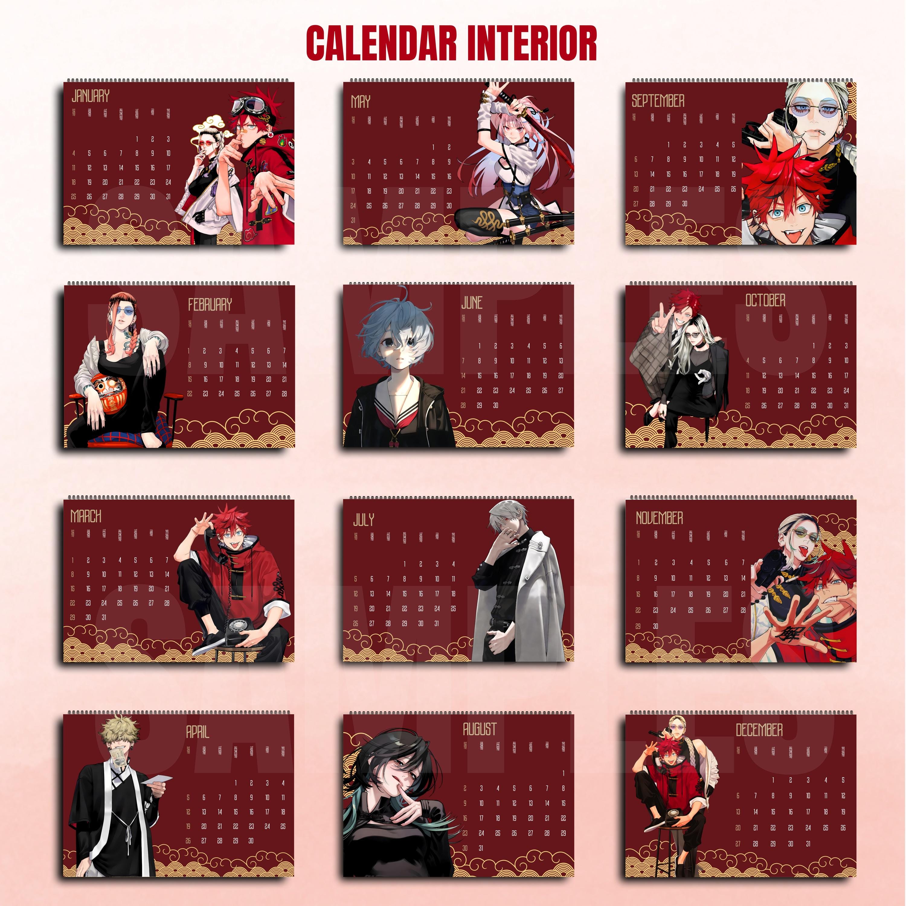 Gokurakugai Anime Kalender 2026: Manga inspiriert druckbare PDF ...
