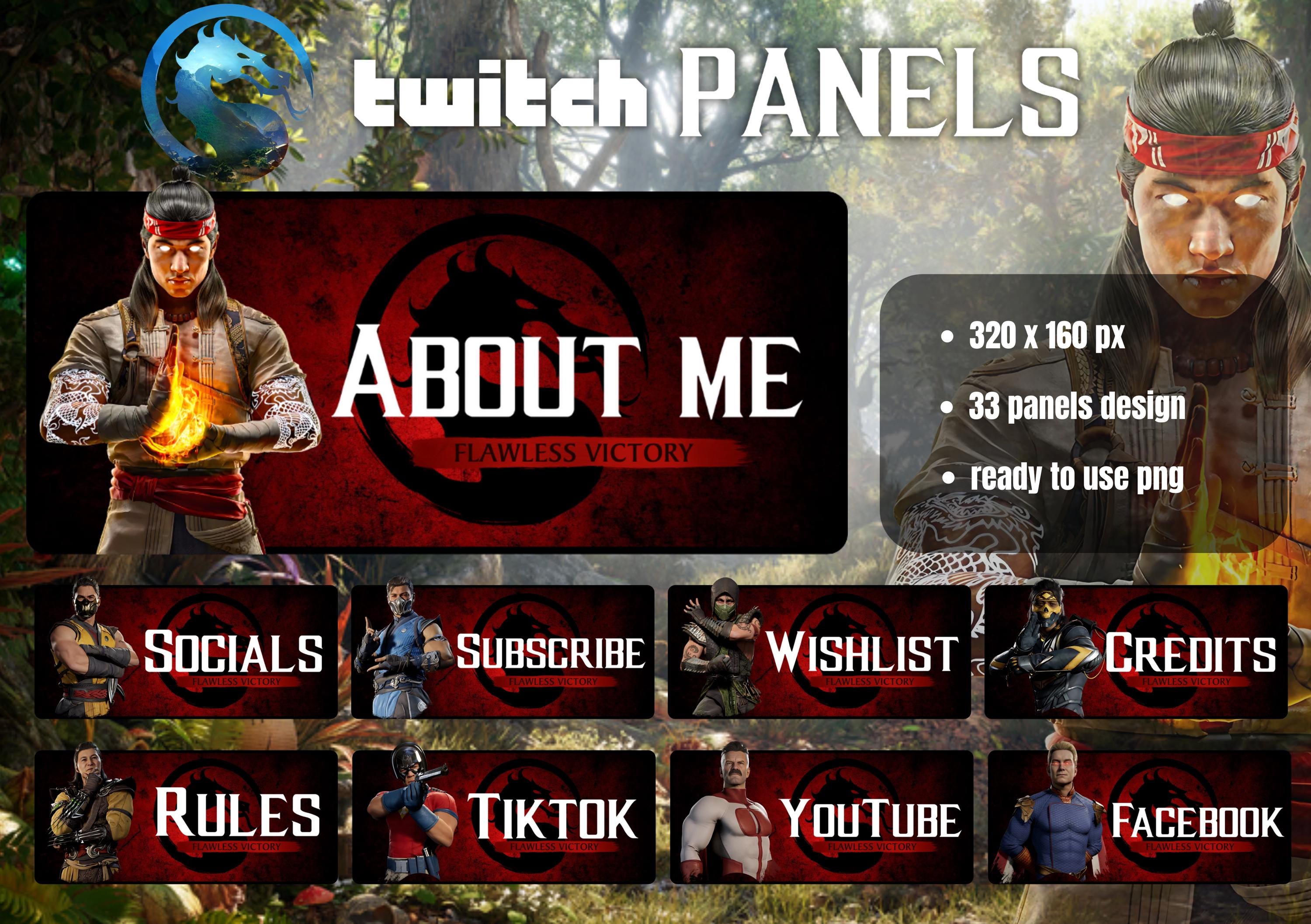 Twitch Panels & Overlays Bundle Pack Mortal Kombat 1 Inspired - Etsy