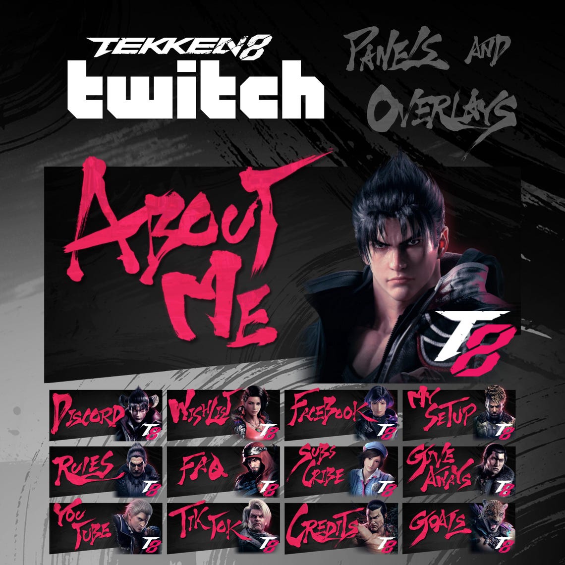Tekken 8 Twitch Panels & Overlays Bundle (digital Download) - Etsy