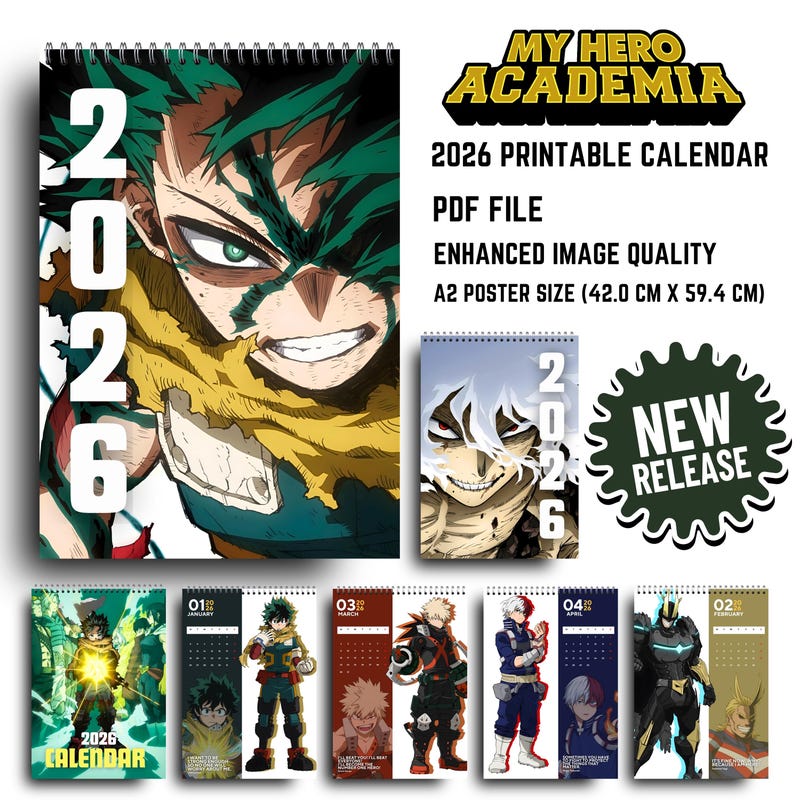 Digital Calendar 2026 Anime - Etsy UK