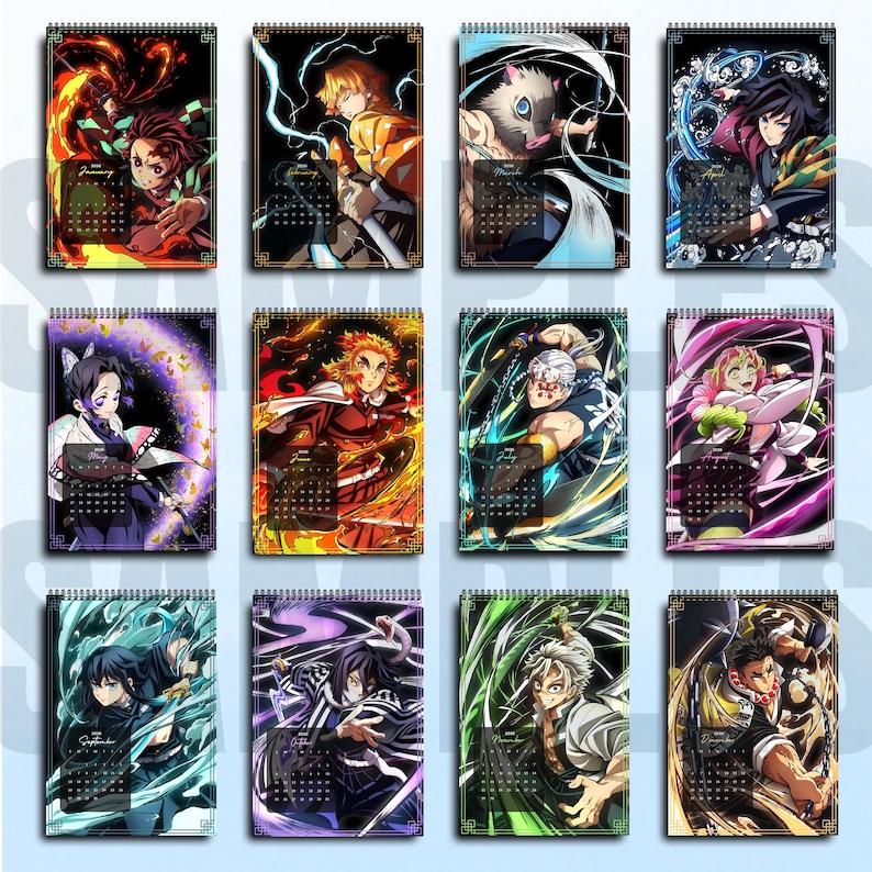 Anime Calendar 2026 DEMON SLAYER Printable PDF (digital Download Only ...
