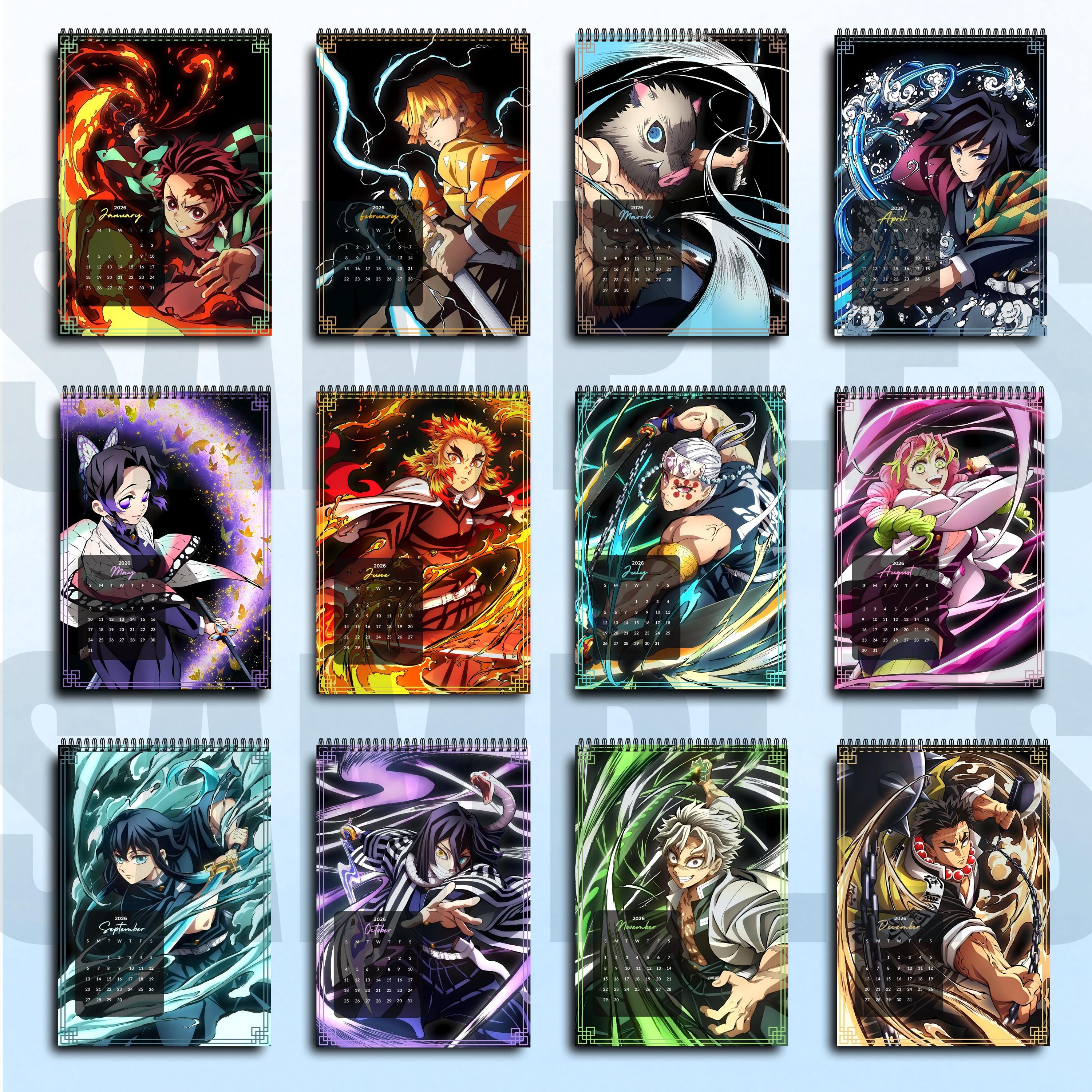 Anime Calendar 2026 DEMON SLAYER Printable PDF (digital Download Only ...