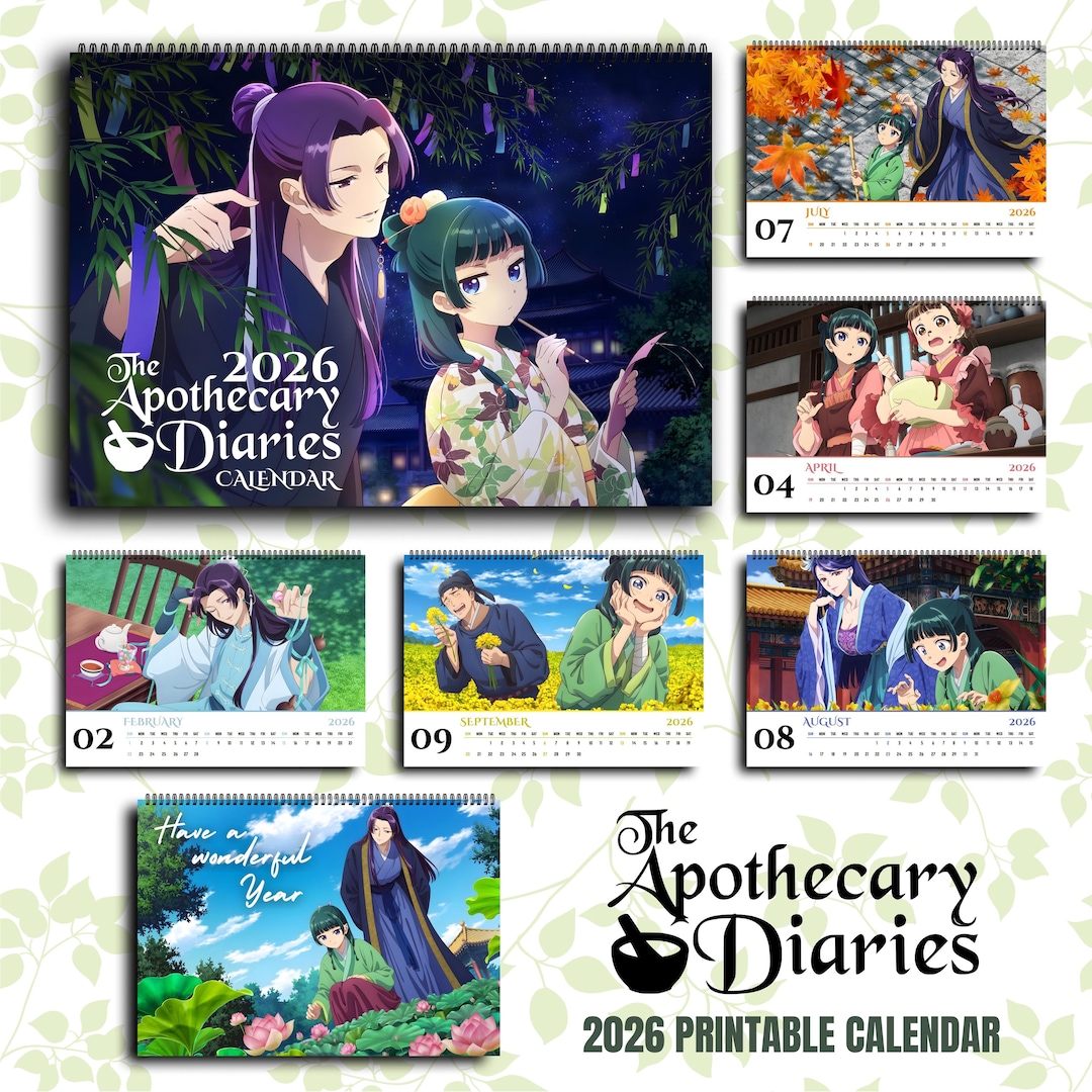 The Apothecary Diaries Anime Calendar 2026 | HD Printable PDF ...