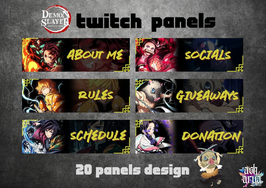 Twitch Panels Demonslayer Anime Inspired 3 Versions 60+panels - Etsy