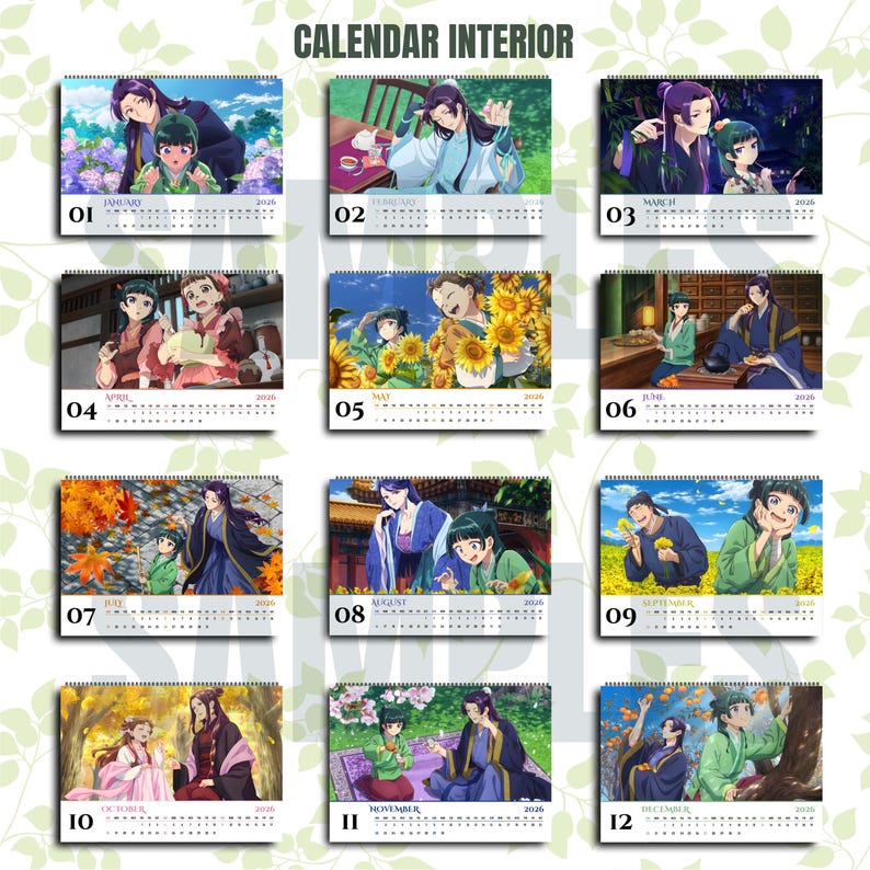 The Apothecary Diaries Anime Calendar 2026 | HD Printable PDF ...