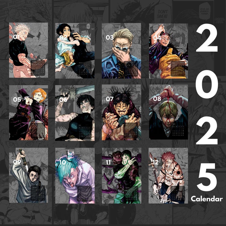 2025 Planner Jujutsu Kaisen Exclusive Editable Template and PDF File ...