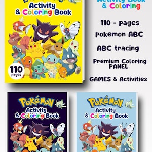 Coloring and All in One Activity Book Pokemon Inspired - Etsy