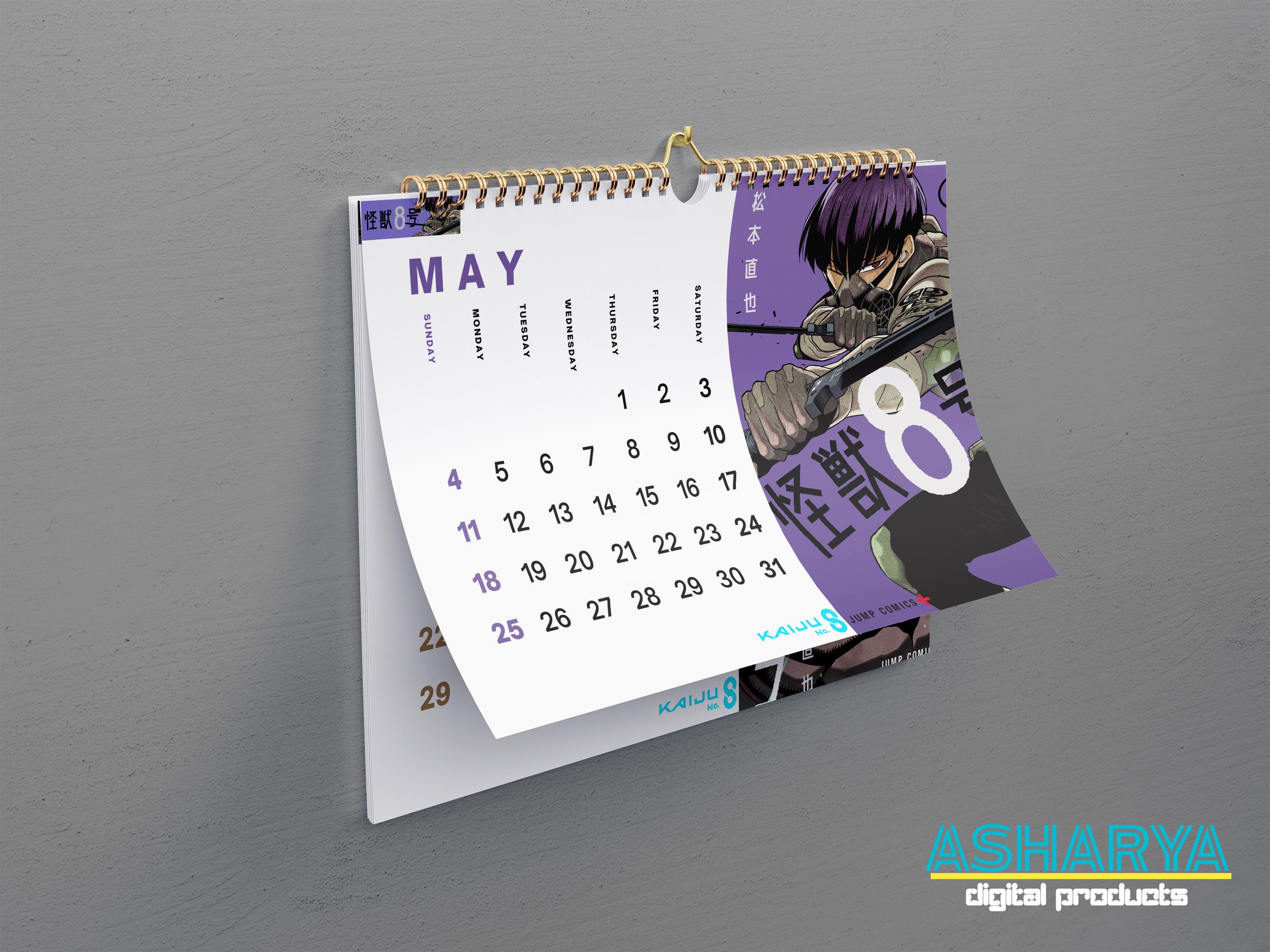 Anime Calendar 2025 Kaiju Number 8 Inspired Editable/printable (digital ...