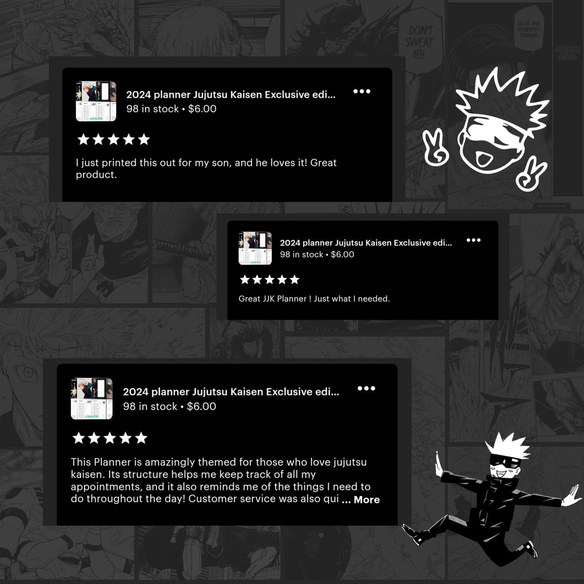 2025 Planner Jujutsu Kaisen Exclusive Editable Template and PDF File ...