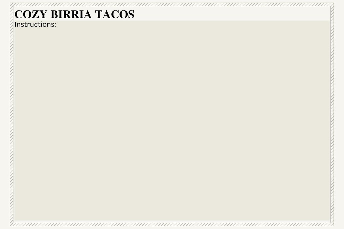 Cozy Birria Tacos Recipe Card - Etsy