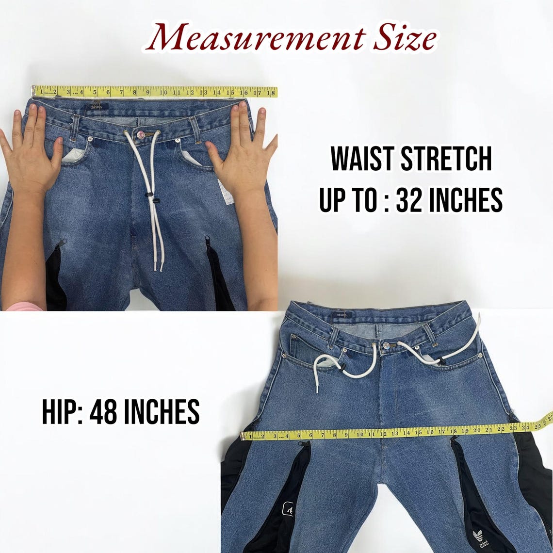 Upcycled Patchwork Denim Jeans: Y2K Streetwear Jogger Pants - Etsy