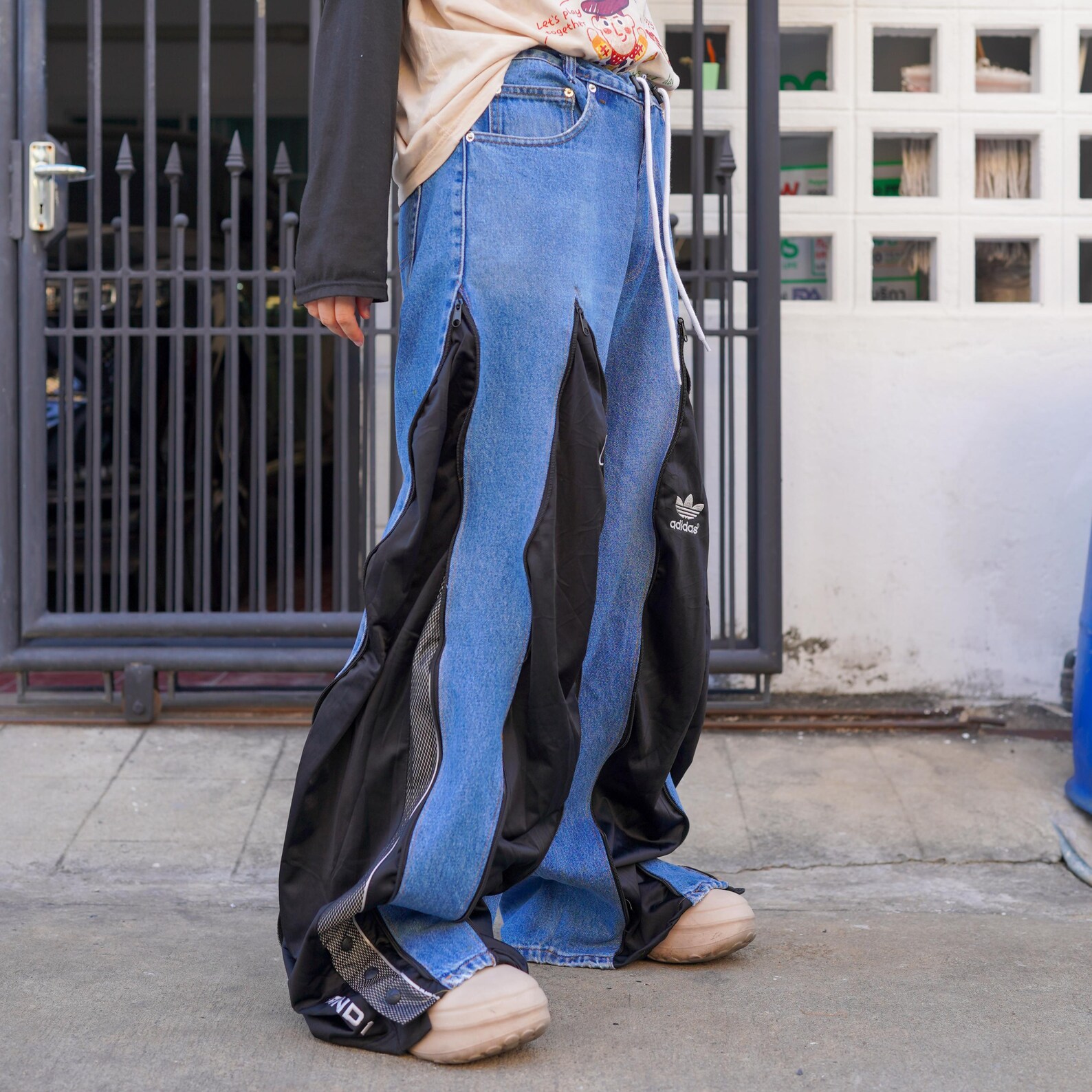 Upcycled Patchwork Denim Jeans: Y2K Streetwear Jogger Pants - Etsy