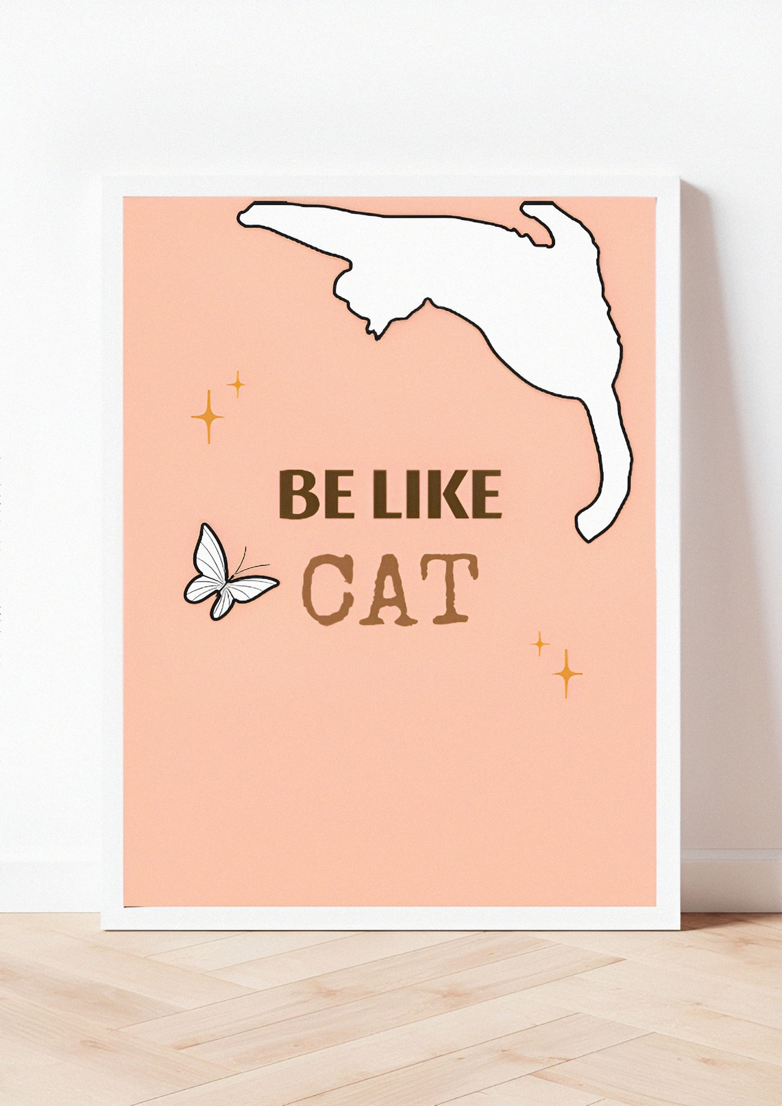 Cat Art Wall Prints , Set of 4 Posters, Pet Wall Art, Cat Wall Prints ...