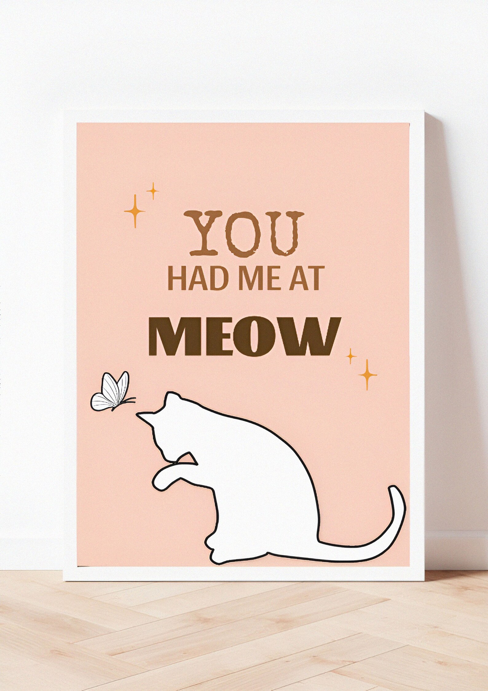 Cat Art Wall Prints , Set of 4 Posters, Pet Wall Art, Cat Wall Prints ...