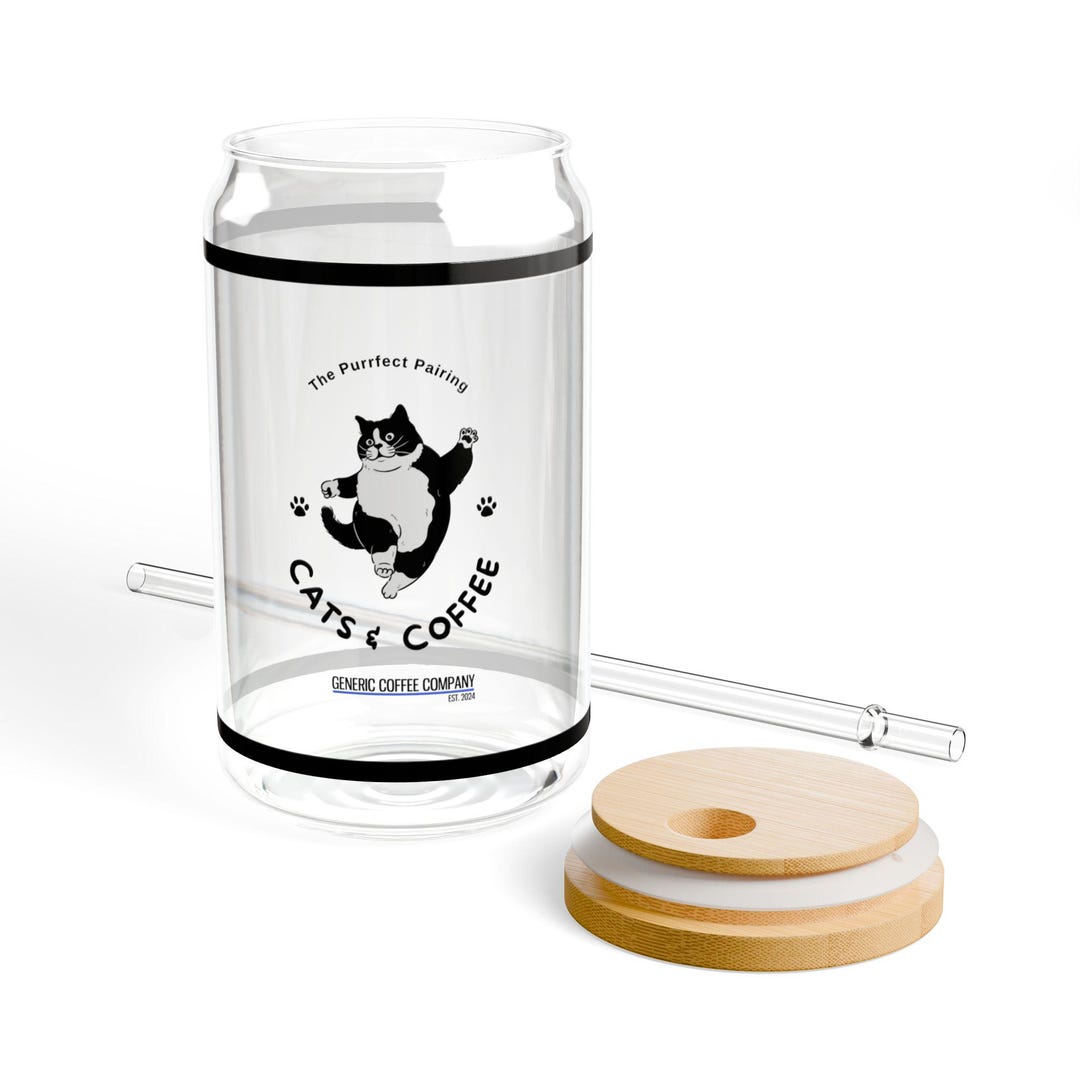 Purrfect Pairing for Cold Drinks - Cats & Coffee Sipper Glass With Lid ...