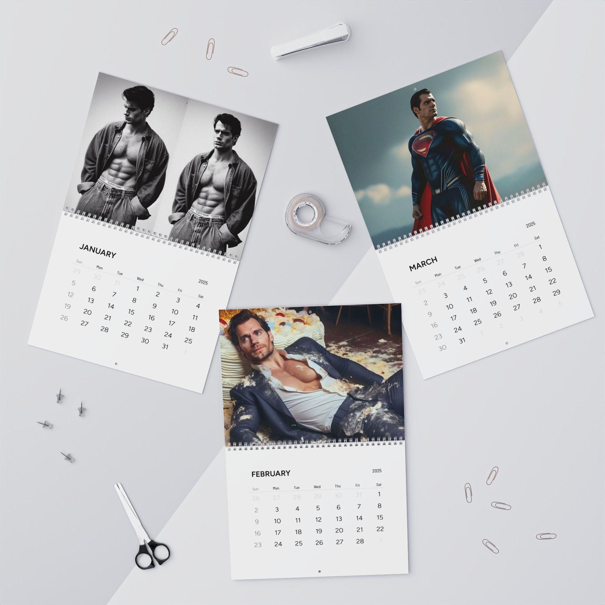 Henry Cavill 2025 Wall Calendar Henry Cavill Fan Gift Henry Cavill Mug ...