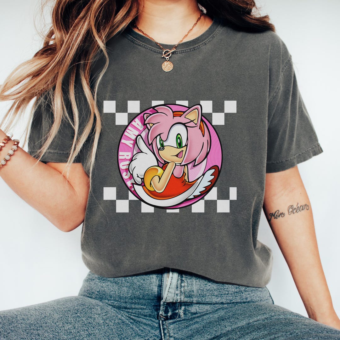 Amy Rose Shirt Unisex Sonic Gamer Sonic Merch Sonic Party Shirt Sonic ...