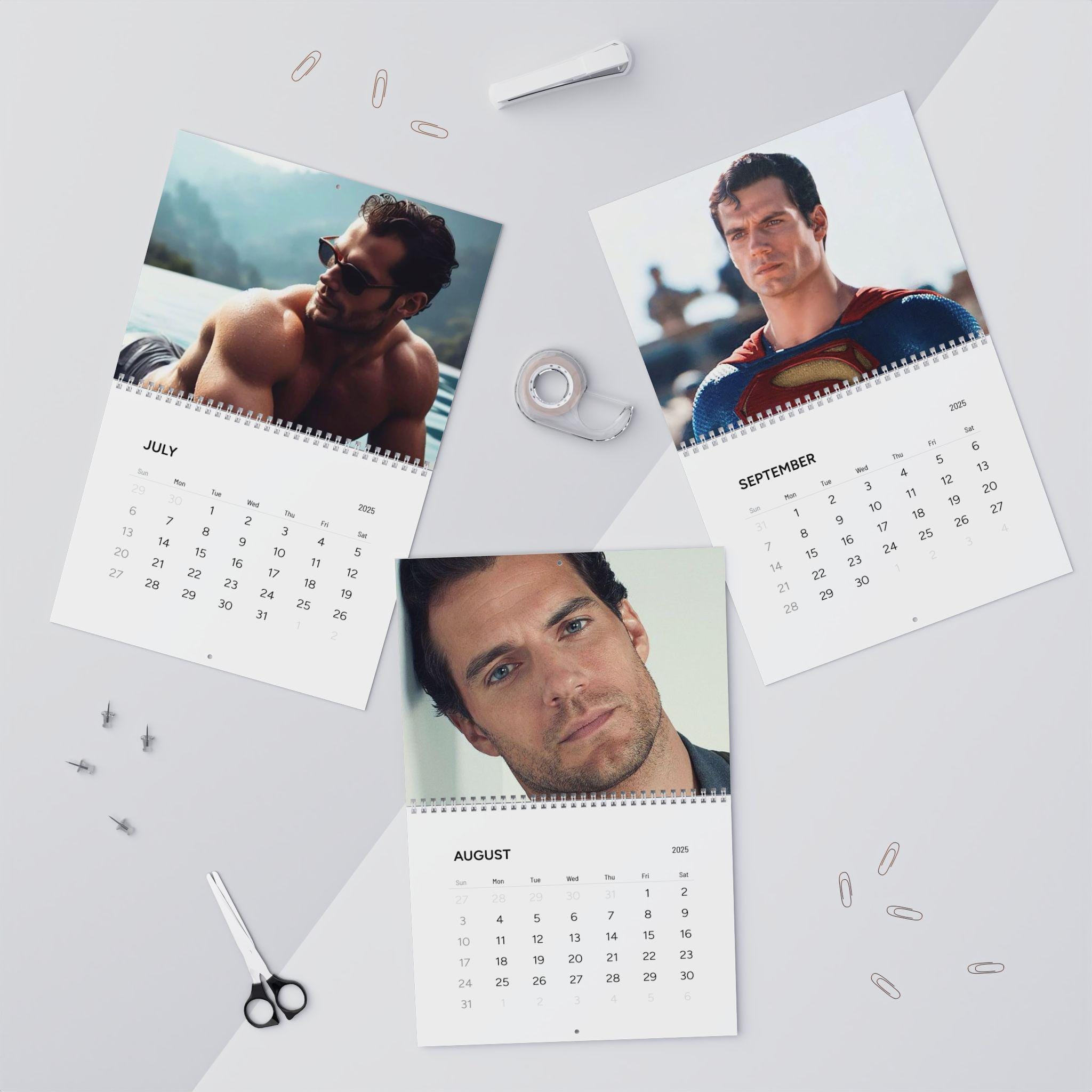 Henry Cavill 2025 Wall Calendar Henry Cavill Fan Gift Henry Cavill Mug Shirt Bookmark the ...