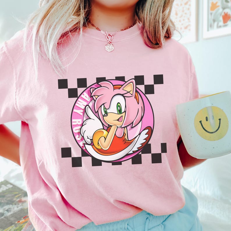Amy Rose Shirt Unisex Sonic Gamer Sonic Merch Sonic Party Shirt Sonic ...