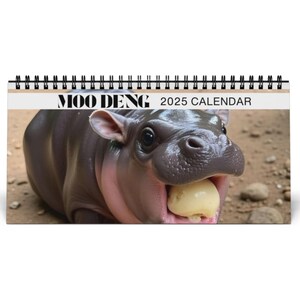 Moo Deng 2025 Desktop Calendar Moo Deng Christmas Gift Moo Deng Gift ...