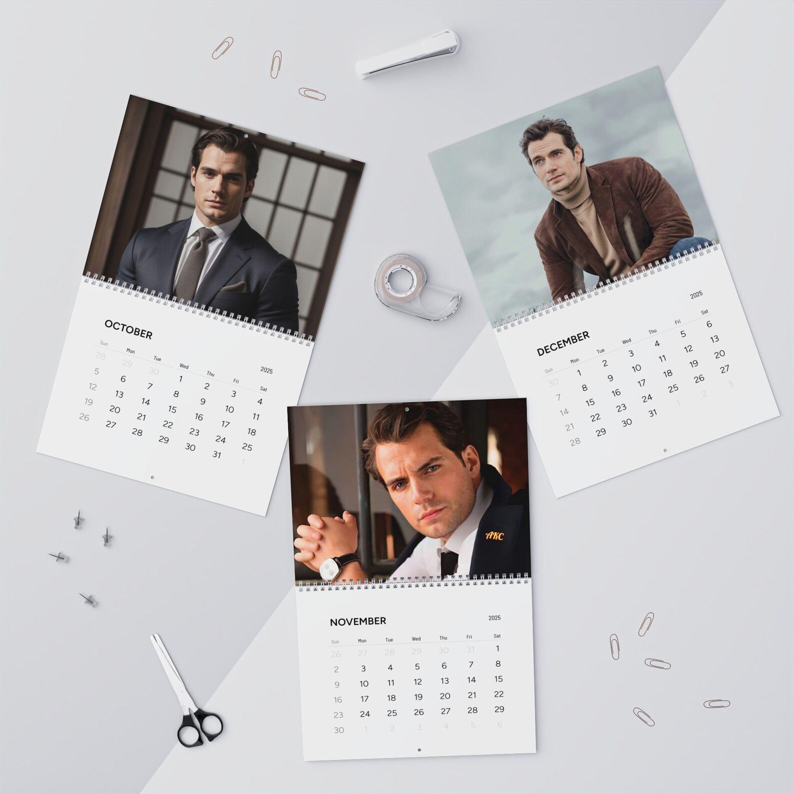 Henry Cavill 2025 Wall Calendar Henry Cavill Fan Gift Henry Cavill Mug ...