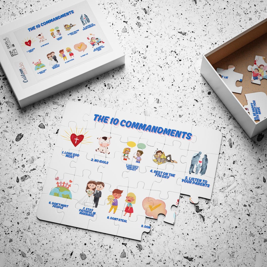 10 Commandments for Kids Kids Puzzle Kids Bible Lesson Ten Commandments ...