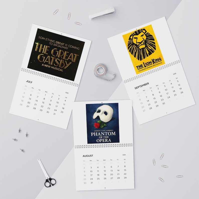 2026 Broadway Calendar 2026 Musical Theatre Calendar Stagey Gift ...