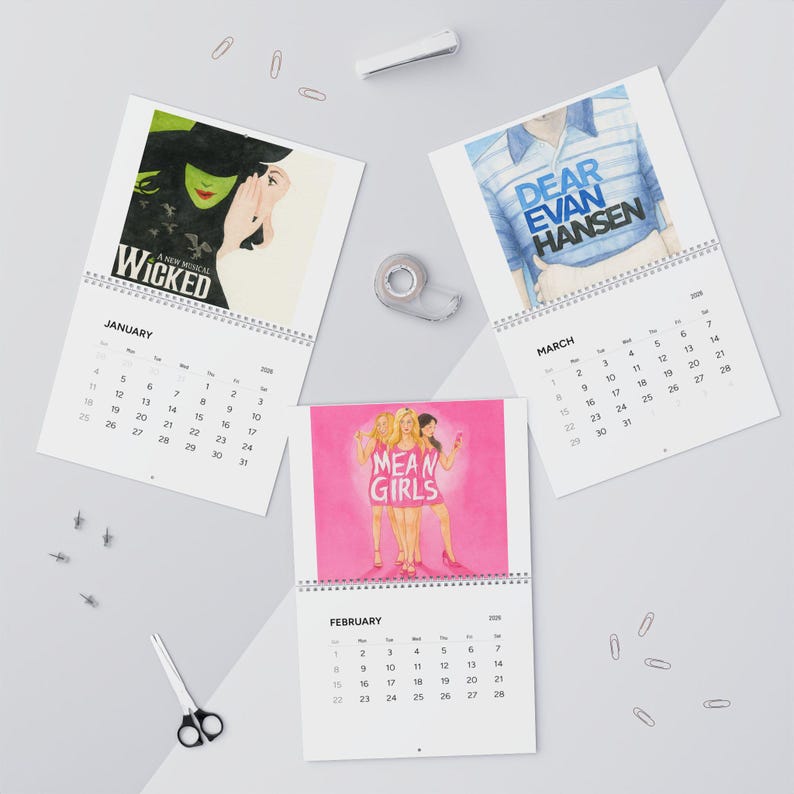 2026 Broadway Calendar 2026 Musical Theatre Calendar Stagey Gift ...
