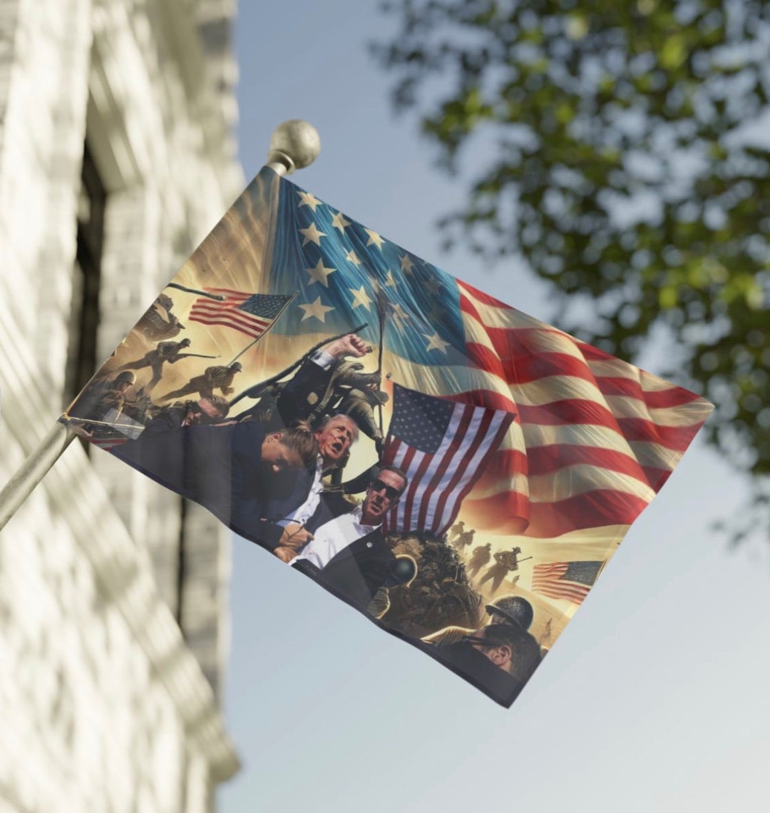 Patriotic Donald Trump Flag Bold American Flag Design With Trump and ...