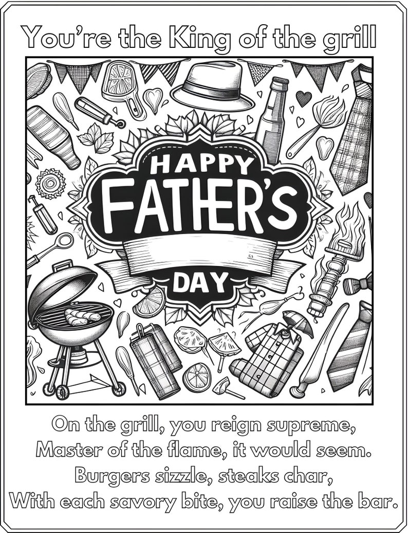 15 Fathers Day Coloring Pages, Printable, Downloadable, Kids Gift for ...