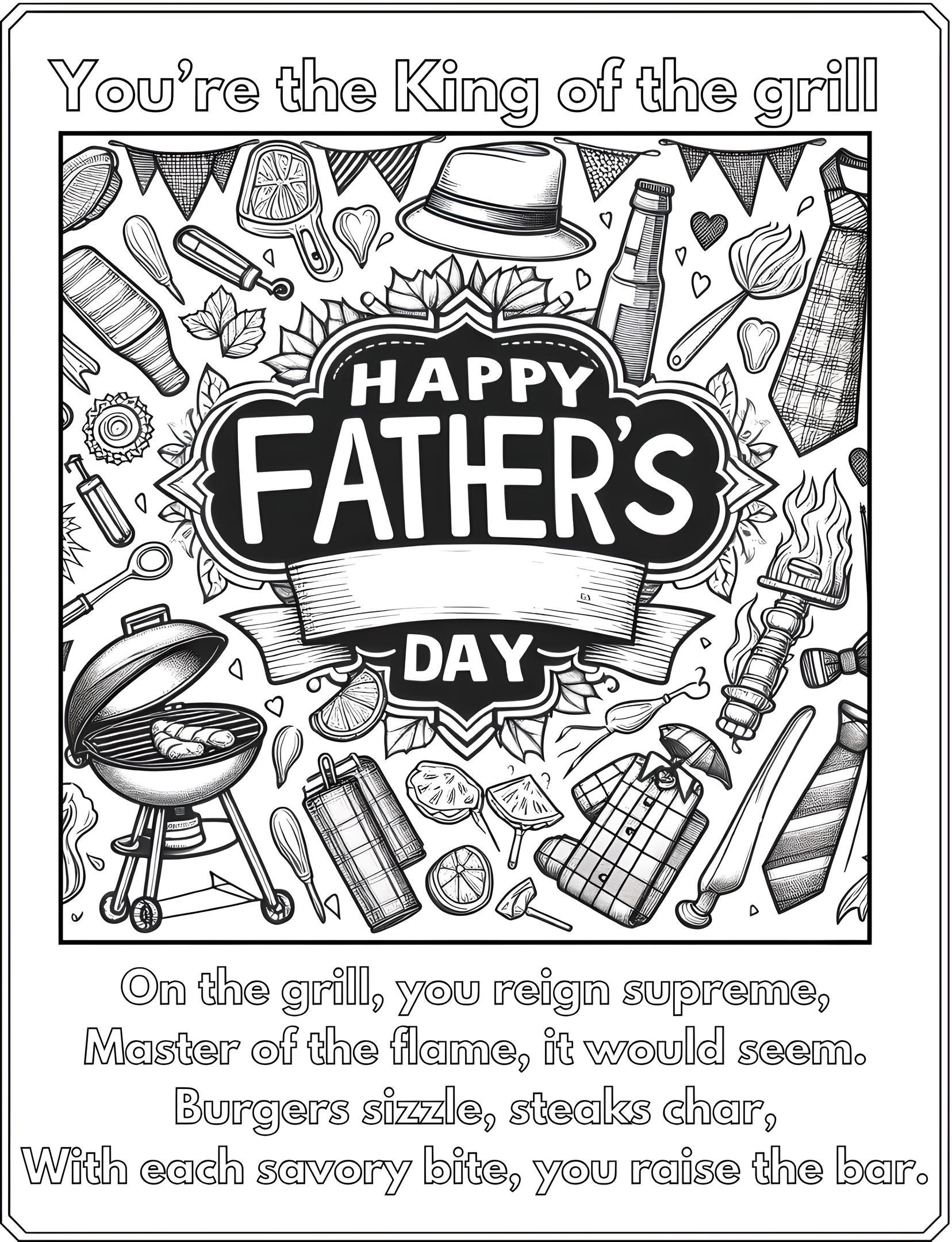 15 Fathers Day Coloring Pages, Printable, Downloadable, Kids Gift for ...