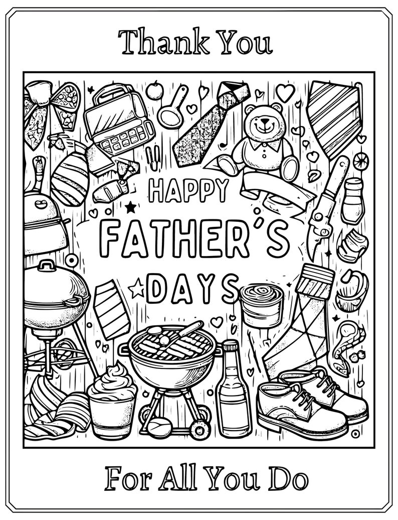 15 Fathers Day Coloring Pages, Printable, Downloadable, Kids Gift for ...