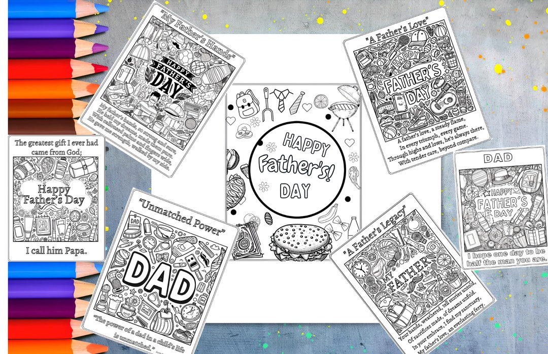 15 Fathers Day Coloring Pages, Printable, Downloadable, Kids Gift for ...
