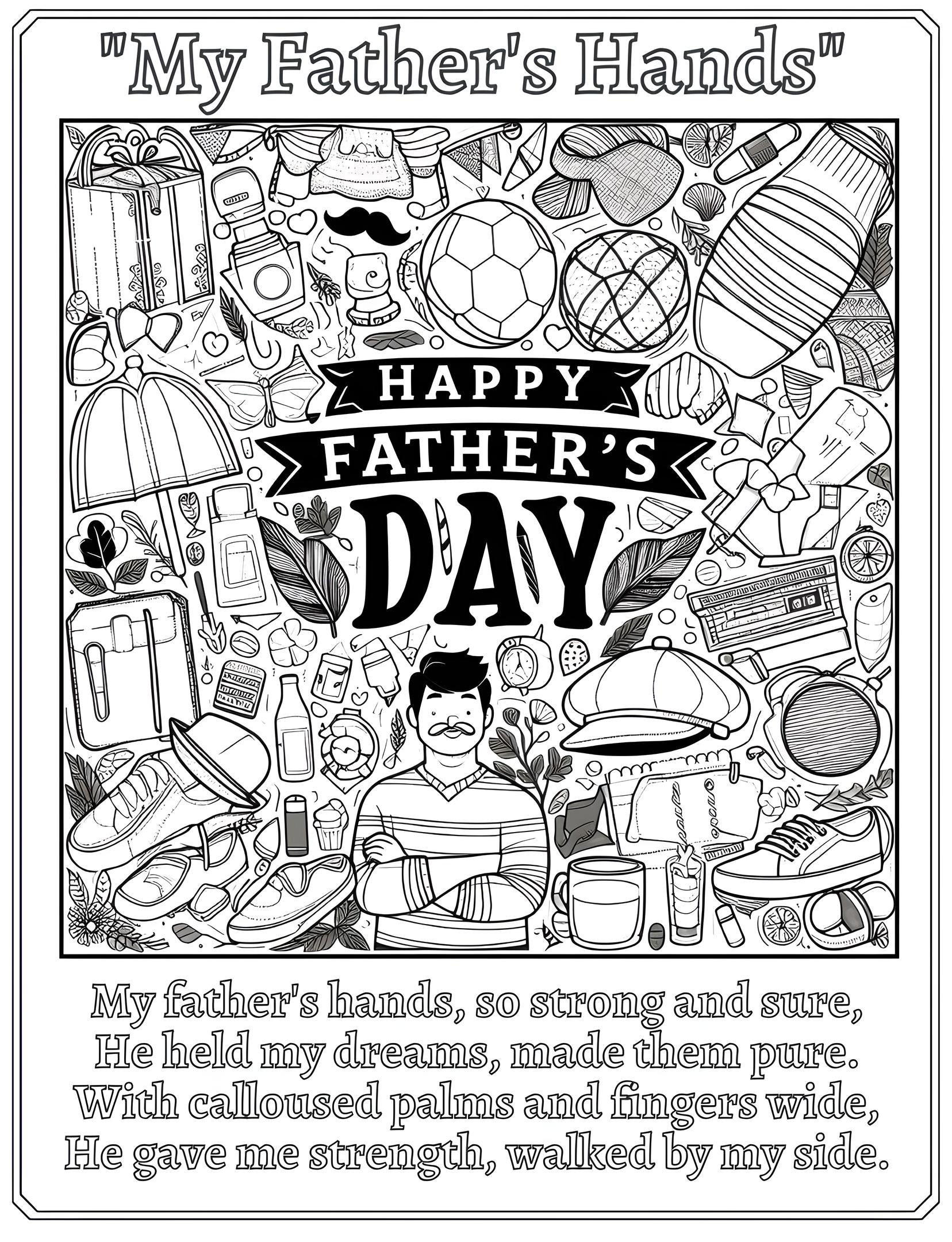 15 Fathers Day Coloring Pages, Printable, Downloadable, Kids Gift for ...