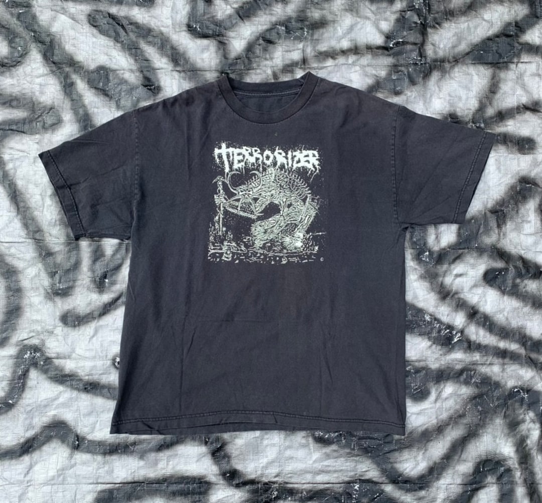 TERRORIZER 1990s Vintage Grindcore Demo Art Tshirt Carcass Exhumed Repulsion Brutal Truth Napalm ...