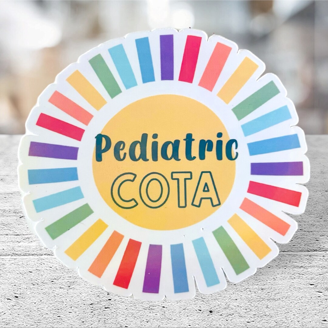 Pediatric COTA Rainbow Sun Sticker. Sparkle Cute Sticker for Laptop ...