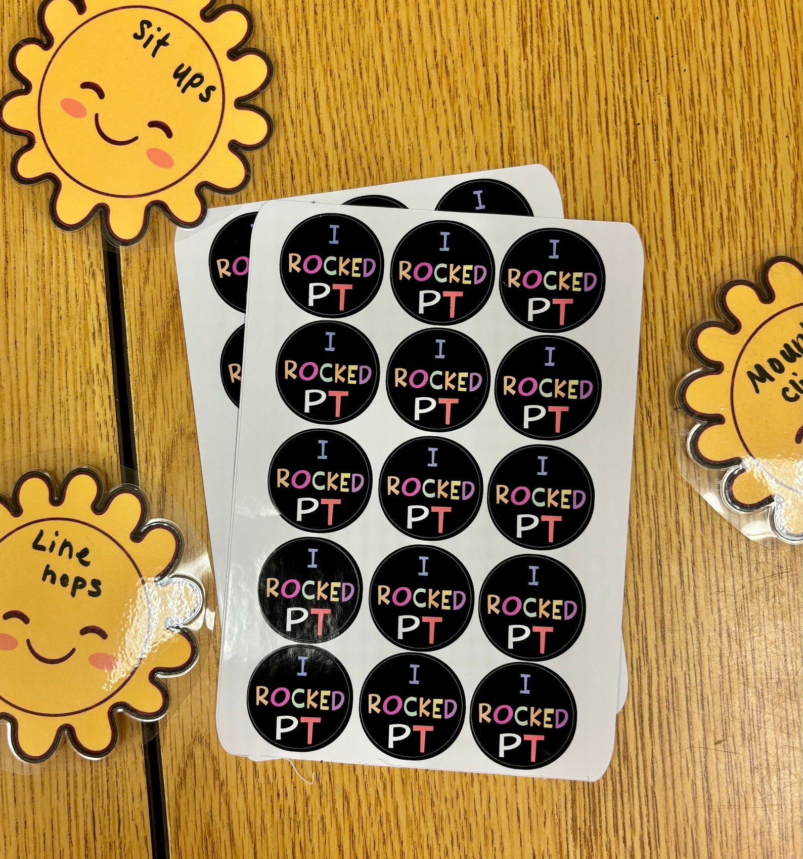I ROCKED PT! Stickers (2) 5x7 Sheets. (30) Stickers Total! Pts to Give ...