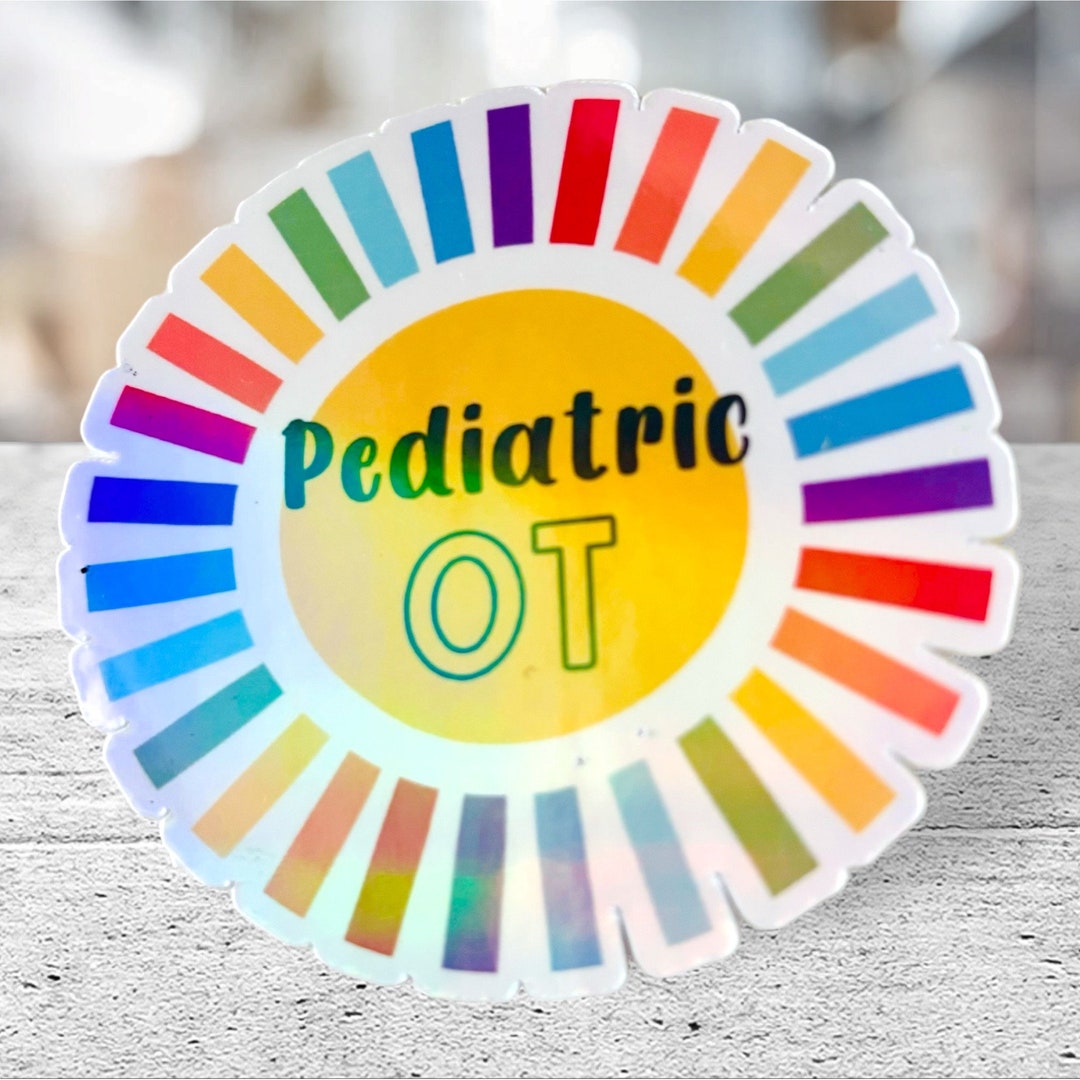 Pediatric OT Rainbow Sun Sticker. Glossy Cute Sticker for Laptop. Peds ...
