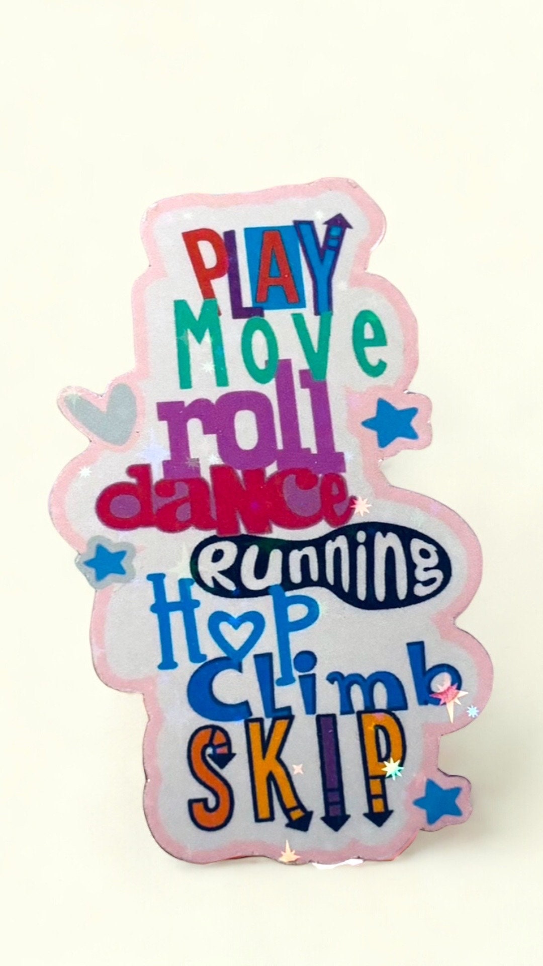 Play, Move, Roll , Dance, Running, Hop, Climb, Skip STICKER. Gross ...