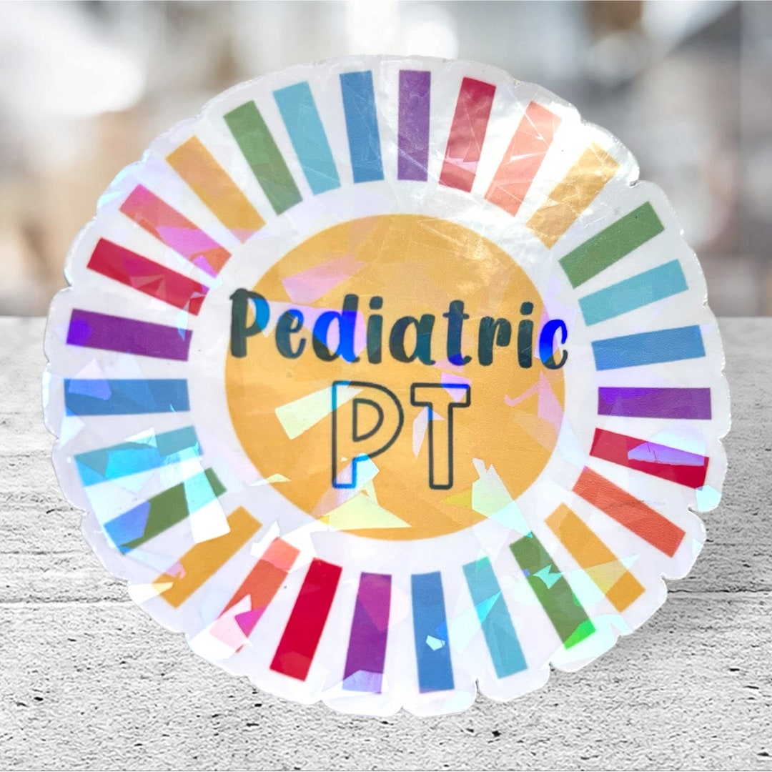 Pediatric PT Rainbow Sun Sticker. Glossy Cute Sticker for Laptop. Peds ...