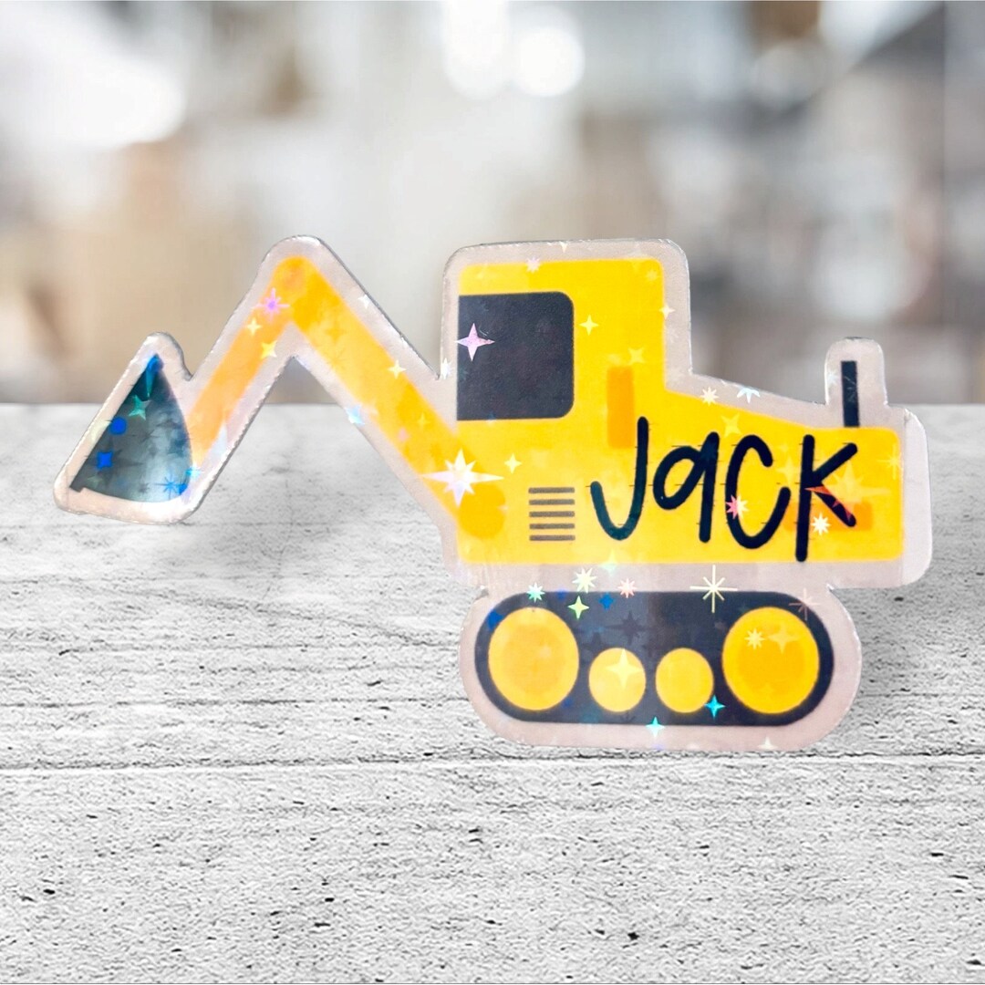 Kids Sparkly Die Cut Stickers! Personalization Available. Yellow ...