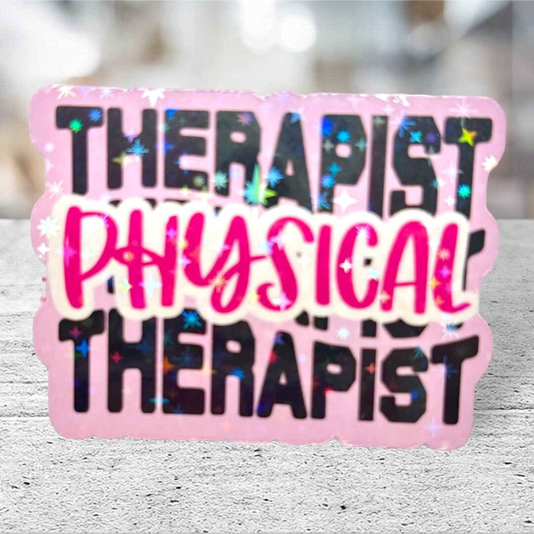 Physical THERAPISTS Pink and Black Glossy Sticker. Size 3”. Perfect for ...