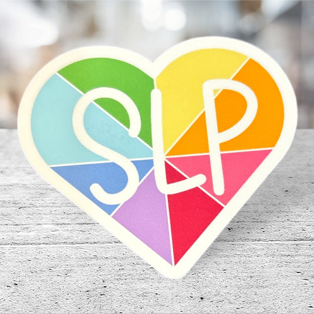 Heart, “SLP” Size 2.25”. Speech Language Pathologist. SLP Rainbow ...